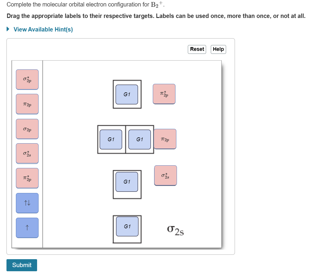 Solved Complete The Molecular Orbital Electron Configuration