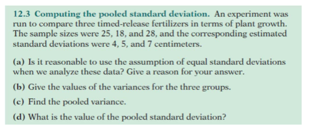 Solved 12.3 Computing the pooled standard deviation. An | Chegg.com