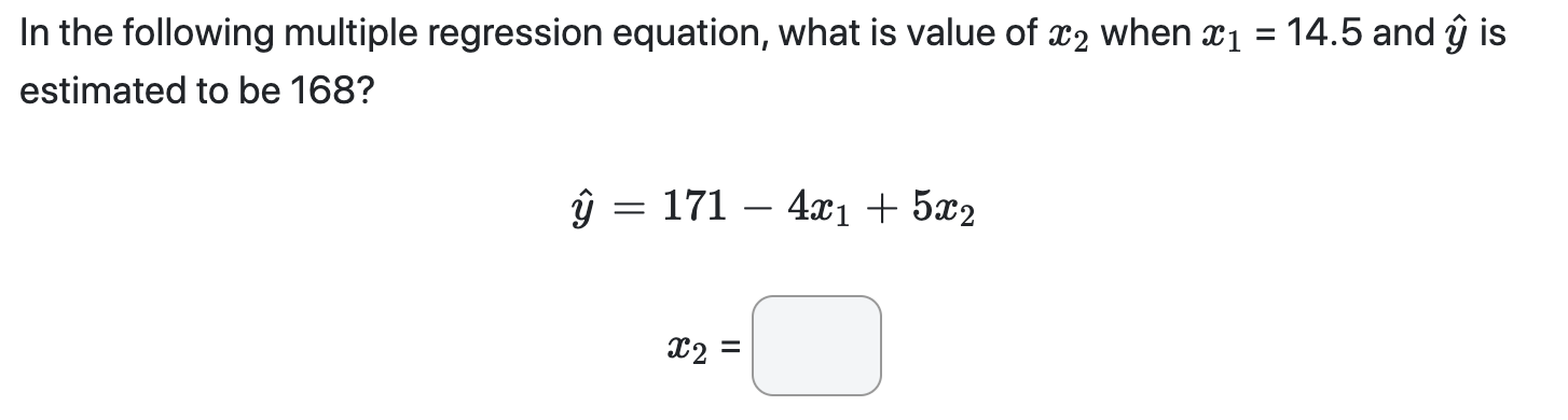 Solved Given the following multiple regression equation: Û = | Chegg.com