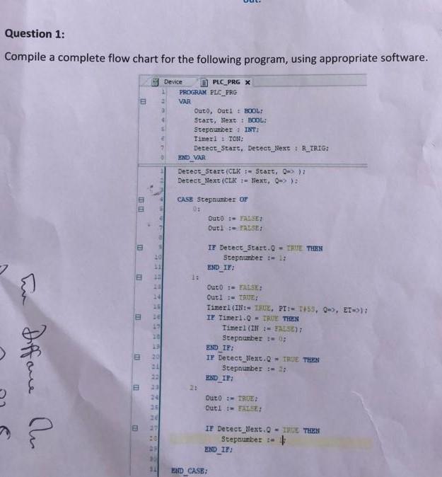 (20 marks) a) Convert the ST program in Question 1, | Chegg.com
