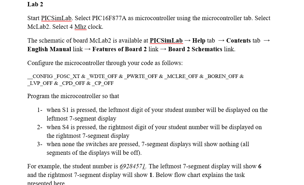 Solved Lab 2 Start PICSimLab. Select PIC16F877A as | Chegg.com