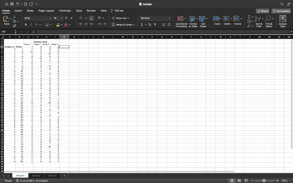 Solved The file named Assign.xlsx gives the assignment of | Chegg.com