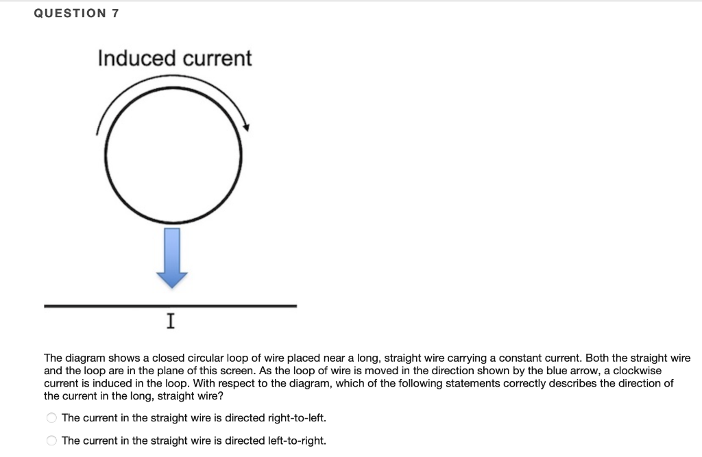 Solved QUESTION 7 Induced current The diagram shows a closed | Chegg.com