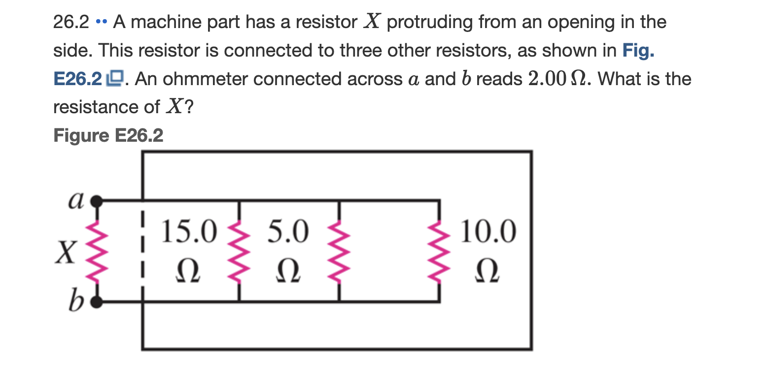 Solved 26.2⋯ A machine part has a resistor X protruding from | Chegg.com