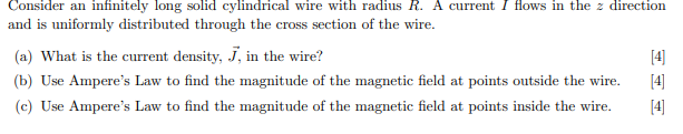 Solved Consider an infinitely long solid cylindrical wire | Chegg.com