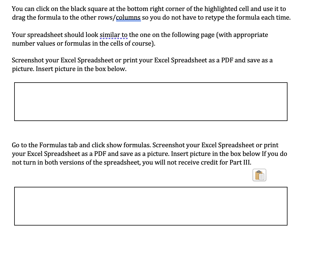 Solved Part III Equations And Calculations In Excel 12 Chegg