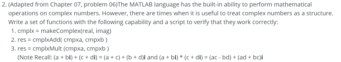 Solved 2. (Adapted from Chapter 07, problem 06)The MATLAB | Chegg.com