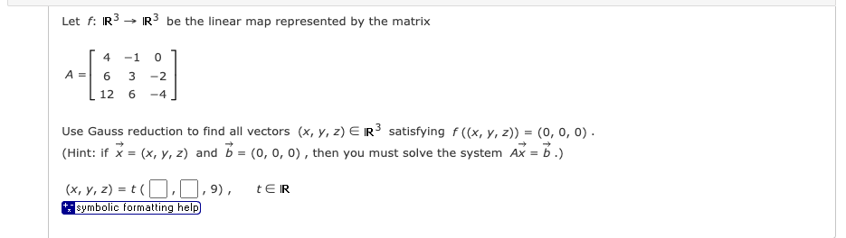Solved Let f:R3→R3 be the linear map represented by the | Chegg.com