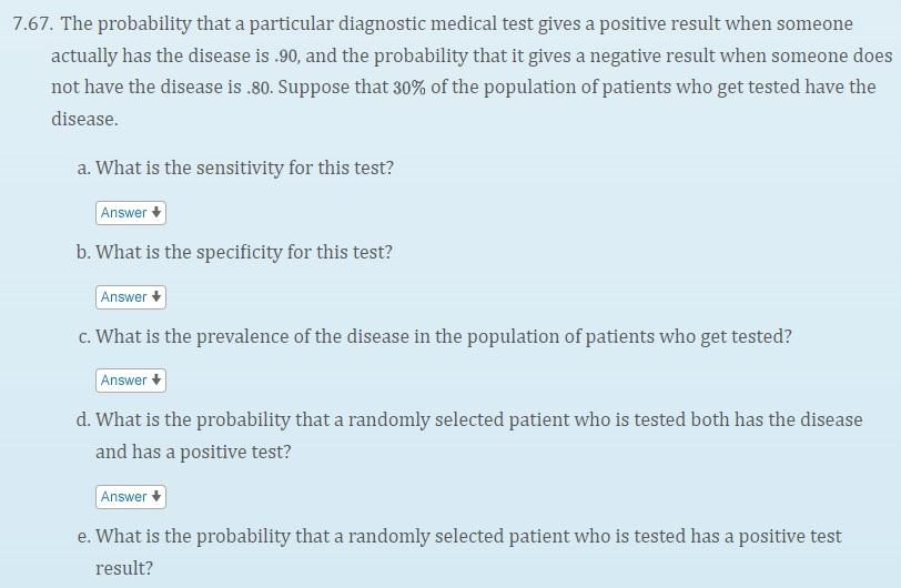 Solved 7.67. The probability that a particular diagnostic | Chegg.com