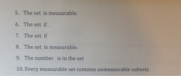 Part 2 Measurable sets. 1. The set is countable. 2. | Chegg.com