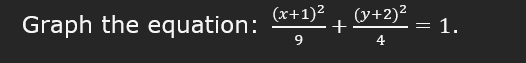 Solved 9(x+1)2+4(y+2)2=1 | Chegg.com
