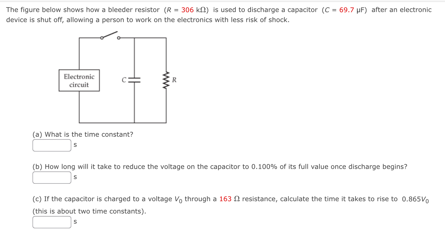 Solved The figure below shows how a bleeder resistor ) ﻿is | Chegg.com