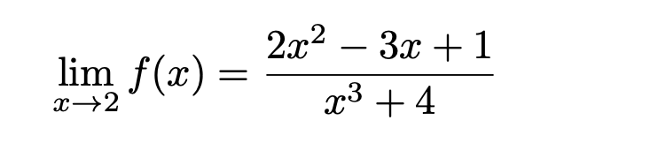 Solved lim f(2) 2x2 – 3x + 1 X3 +4 = x+2 | Chegg.com