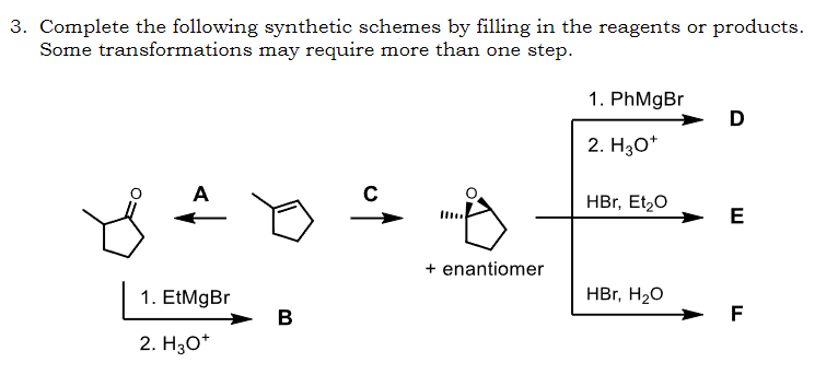 Solved Complete the following synthetic schemes by filling | Chegg.com