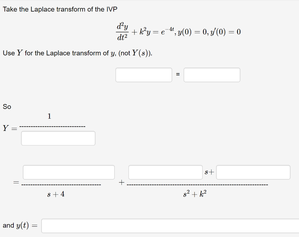 Solved Take the Laplace transform of the IVP | Chegg.com