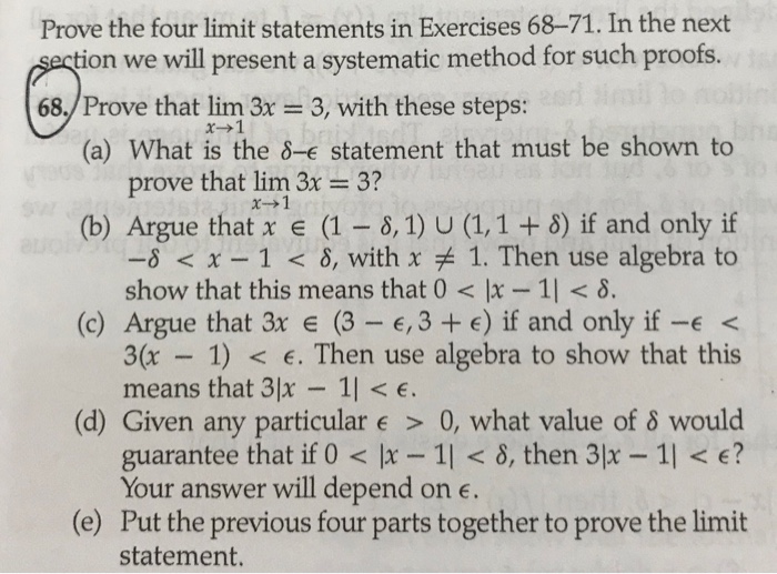 Solved Prove the four limit statements in Exercises 68-71. | Chegg.com