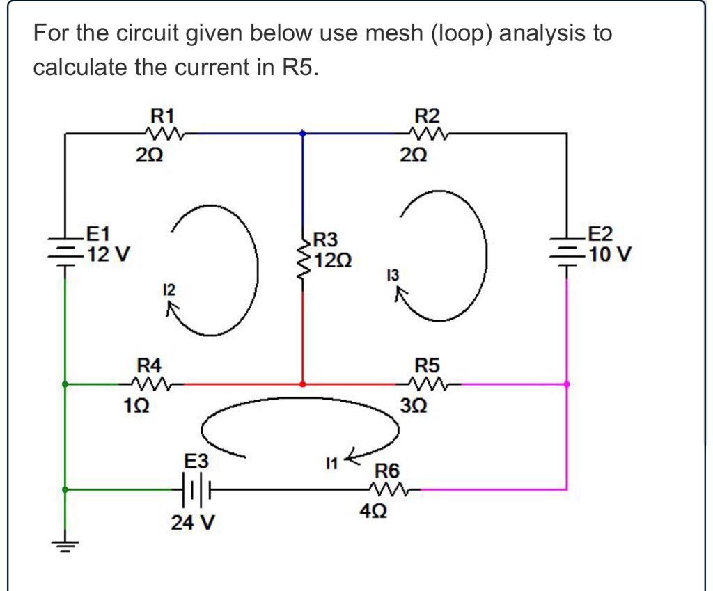 Solved For the circuit given below use mesh (loop) analysis | Chegg.com