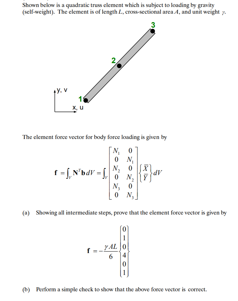 Shown below is a quadratic truss element which is | Chegg.com