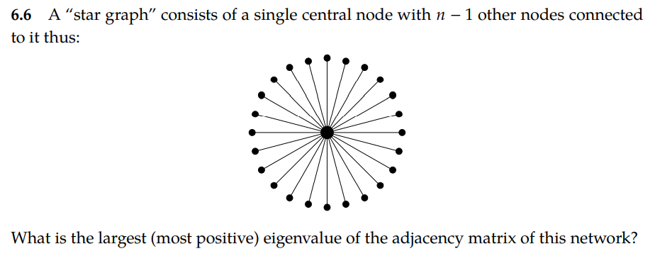Solved 6.6 A “star graph” consists of a single central node | Chegg.com