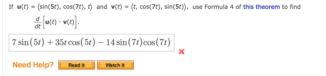 Solved If u(t)= sin(5t),cos(7t),t and | Chegg.com