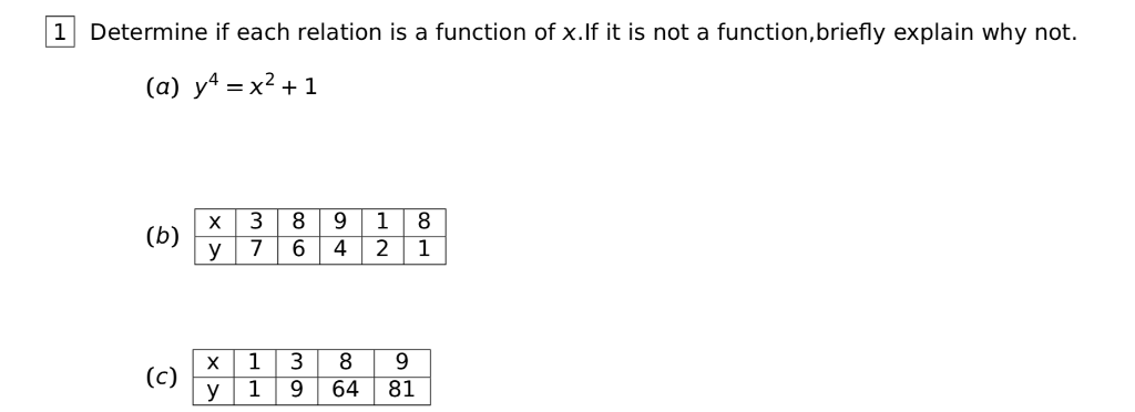 Solved Determine if each relation is a function of x.lf it | Chegg.com