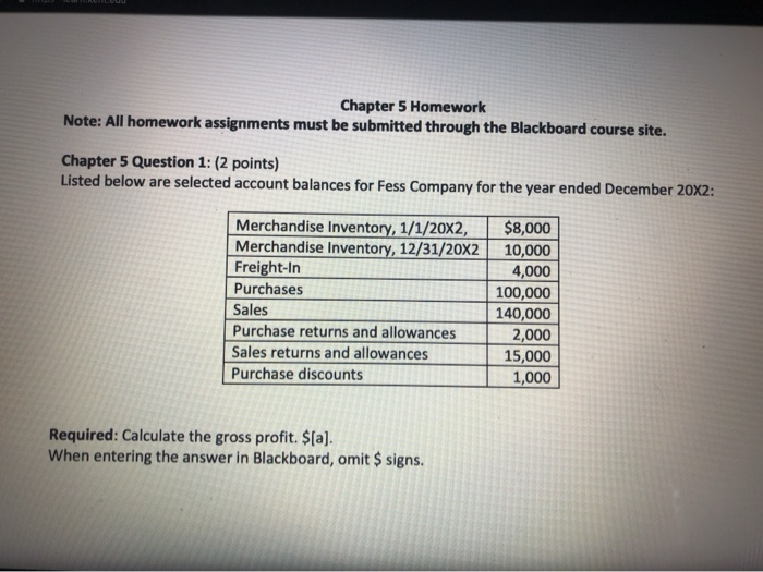 Solved Chapter 5 Homework Note: All homework assignments | Chegg.com
