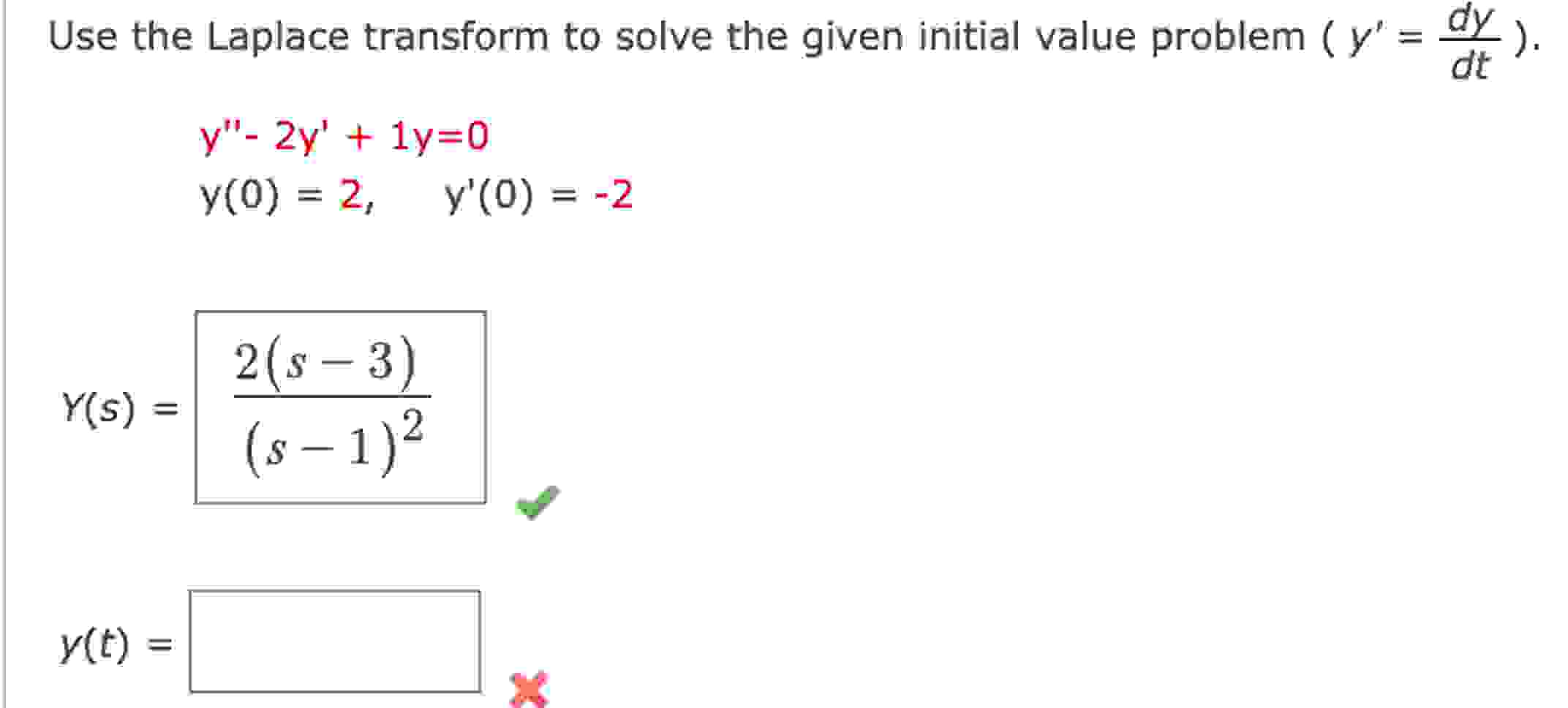 Solved Use the Laplace transform to solve the given initial | Chegg.com