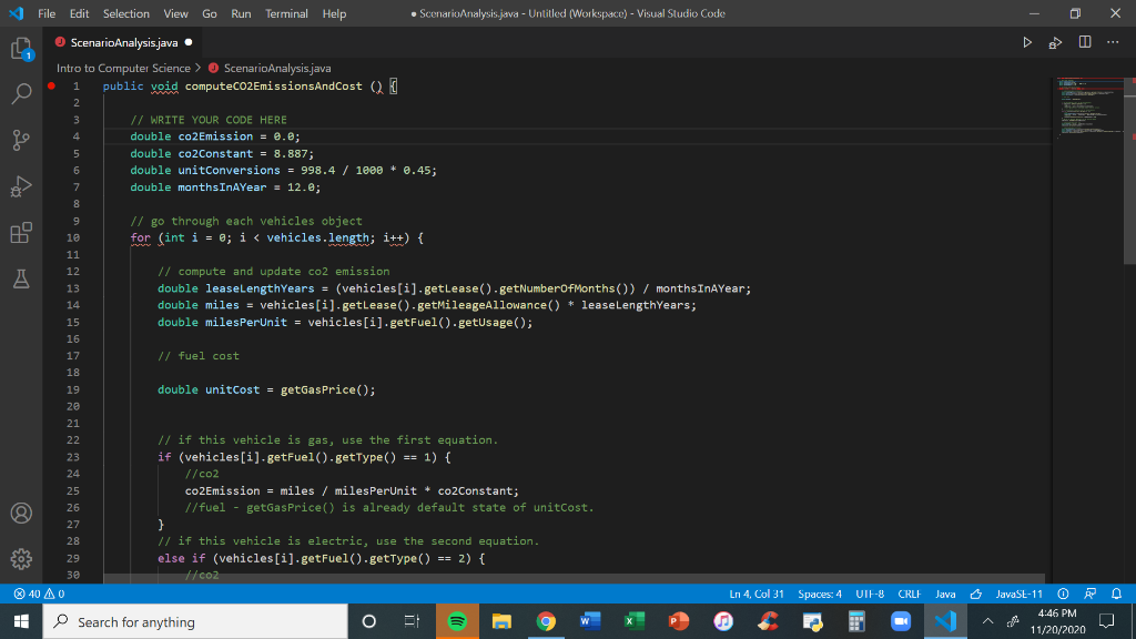 File Edit Selection View Go Run Terminal Help . | Chegg.com