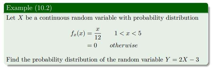 Solved Example (10.2) Let X be a continuous random variable | Chegg.com