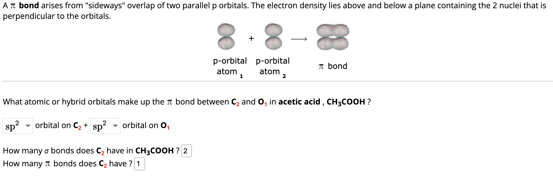Solved A π ﻿bond arises from "sideways" overlap of two | Chegg.com
