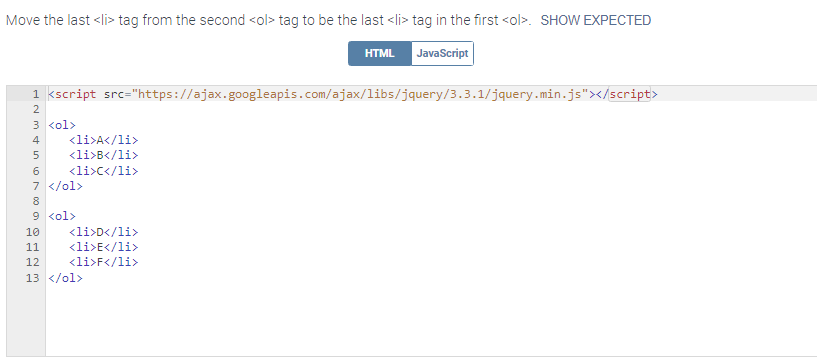Solved Move the last tag from the second tag to be | Chegg.com