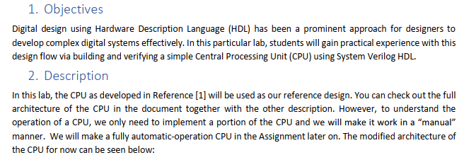 Using Verilog, design the simple CPU and testbench | Chegg.com