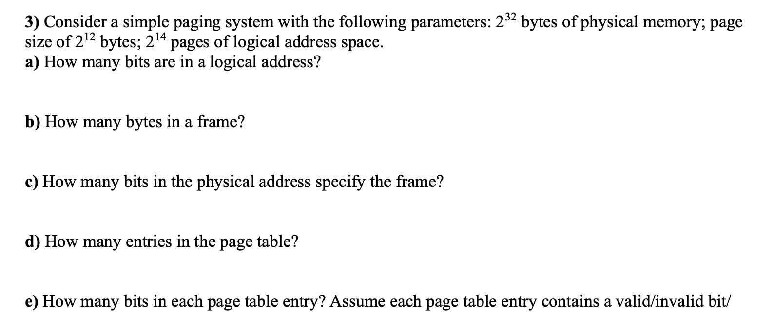 Solved 3 Consider A Simple Paging System With The Following 