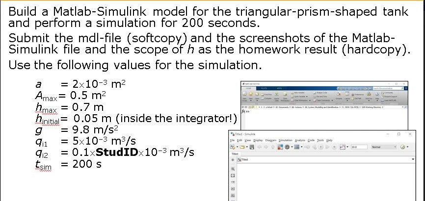 Build a Matlab-Simulink model for the | Chegg.com