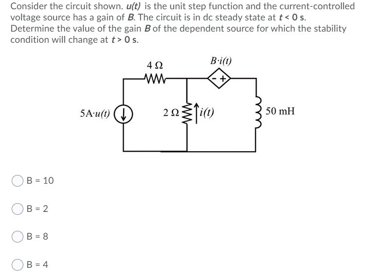 Solved Consider the circuit shown. u(t) is the unit step | Chegg.com