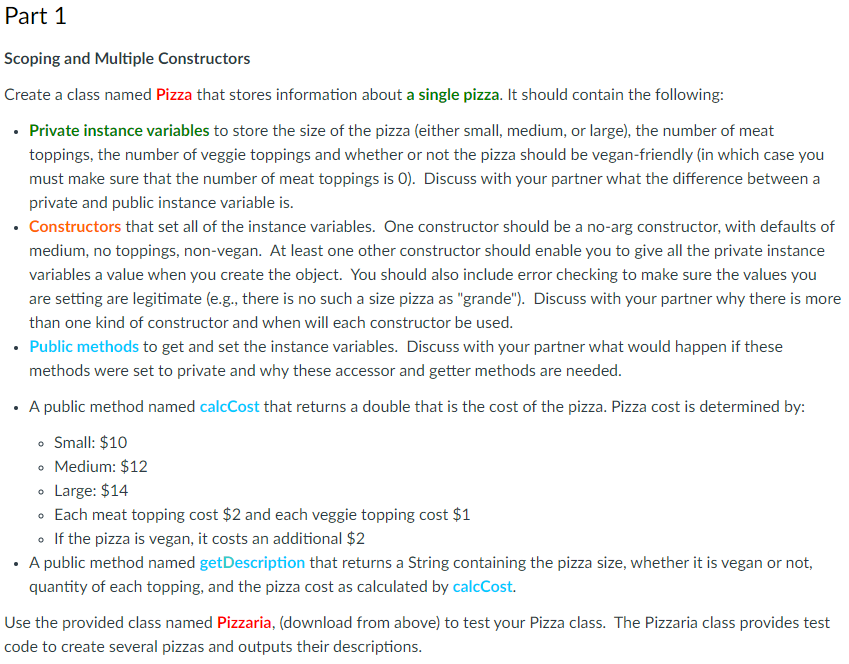 Solved Scoping And Multiple Constructors Create A Class