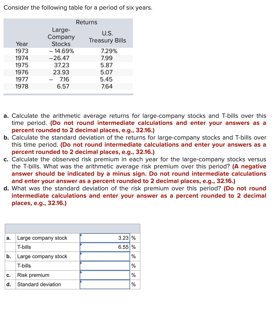 Solved by an EXPERT Consider the following table for a period of six | Chegg.com