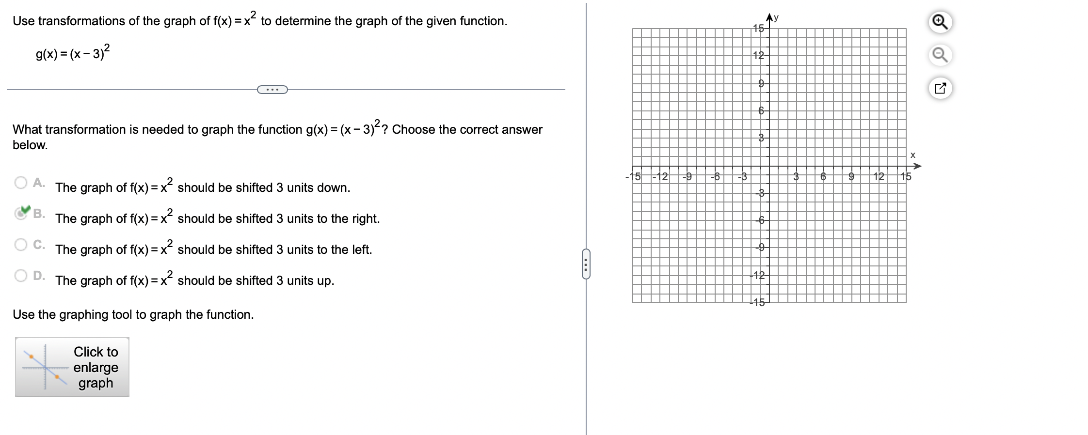 Solved Use transformations of the graph of f(x)=x2 to | Chegg.com