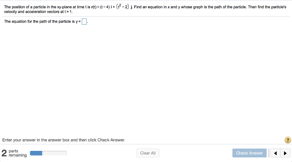 Solved The position of a particle in the xy-plane at time t | Chegg.com