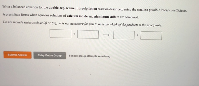 Solved Write a balanced equation for the double-replacement | Chegg.com