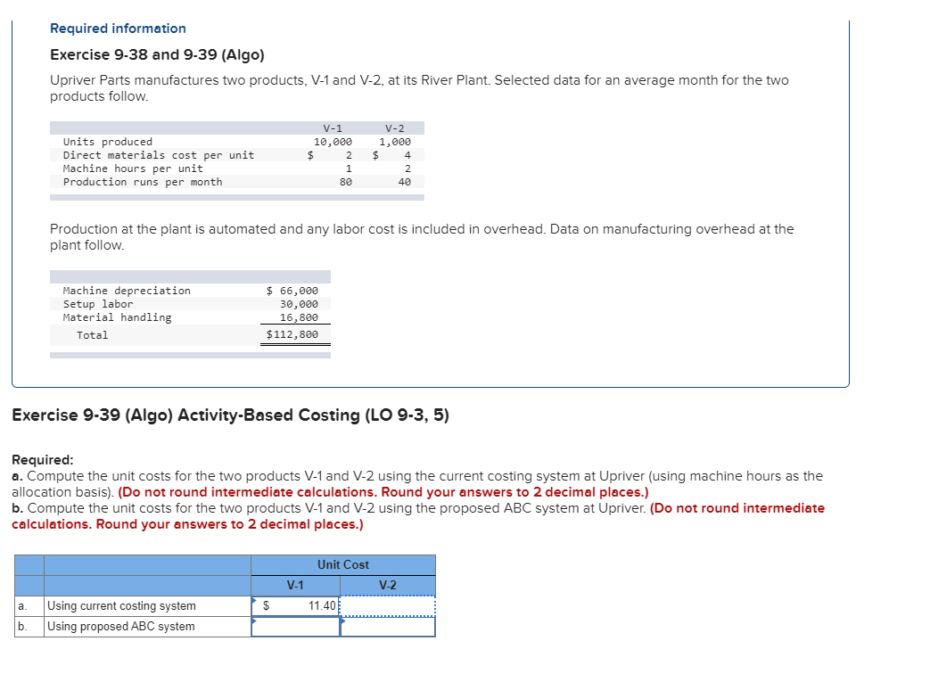 Solved Required information Exercise 9-38 and 9-39 (Algo) | Chegg.com