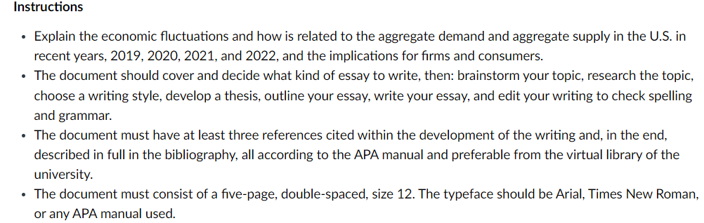 Solved Argumentative Essay on Economic | Chegg.com