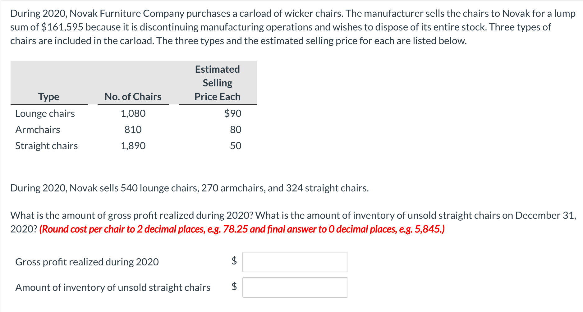 Solved During 2020, Novak Furniture Company purchases a | Chegg.com