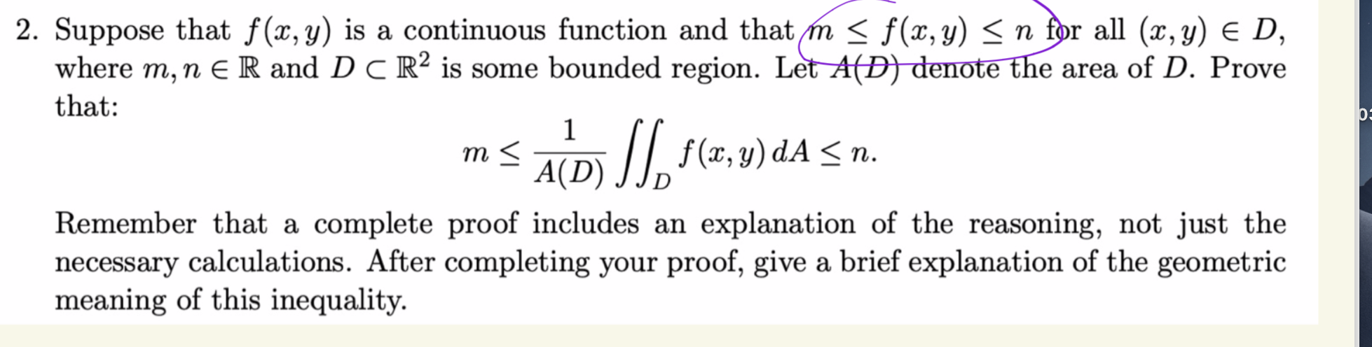 Solved b: 2. Suppose that f(x,y) is a continuous function | Chegg.com