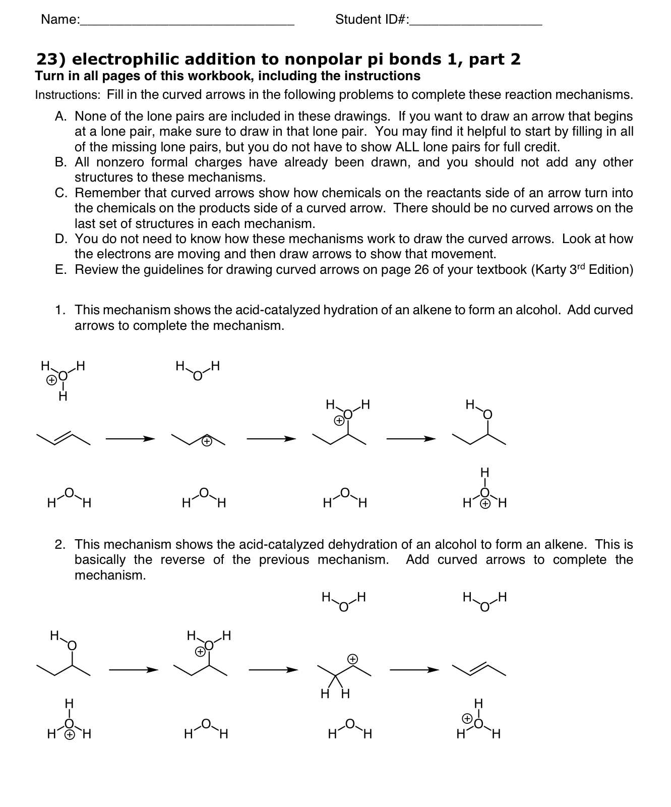 Solved electrophilic addition to nonpolar pi bonds 1 , ﻿part | Chegg.com