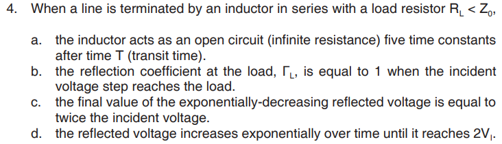 Solved 5. In a voltage reflection diagram, horizontal lines | Chegg.com