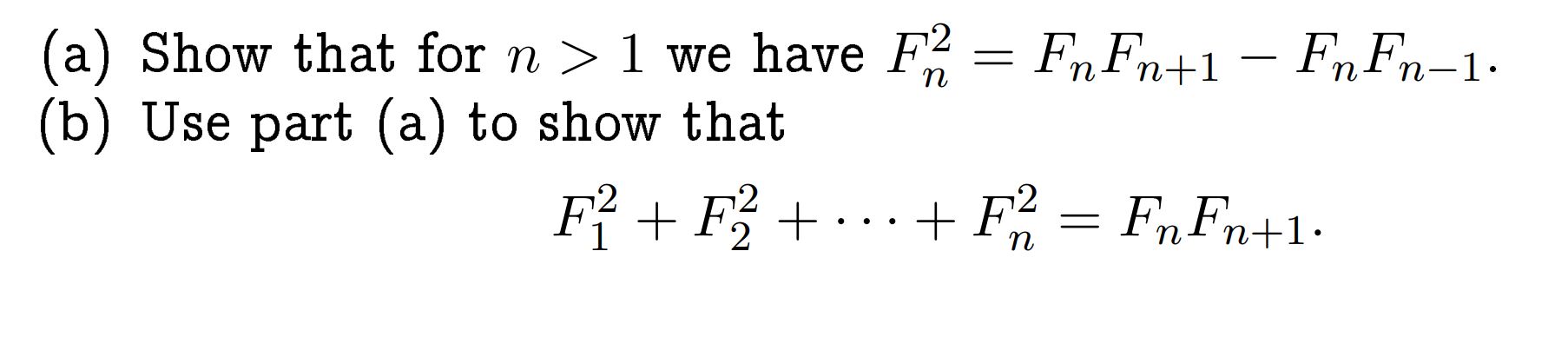 Solved In the following problems, Fn stands for the n-th | Chegg.com
