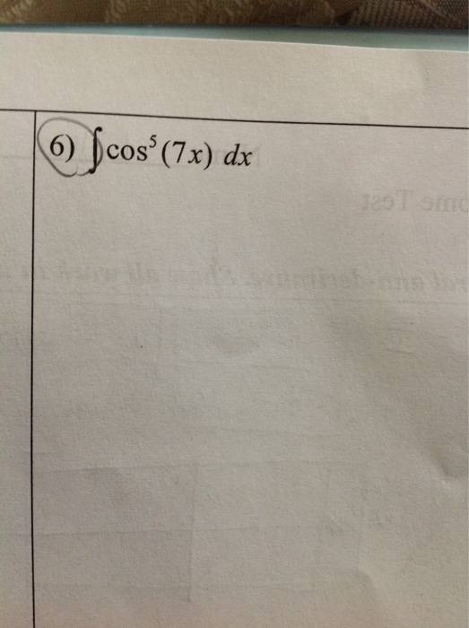 Solved cos (7x) dx | Chegg.com