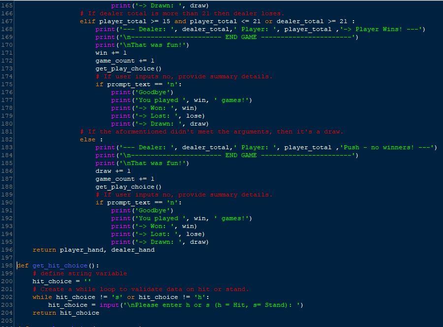 Solved Blackjack Python Help I'm seeking some help with my | Chegg.com