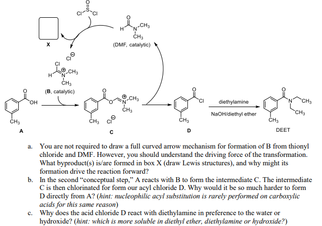 Solved (DMF, catalytic) CI CH3 (B, catalytic) diethylamine | Chegg.com